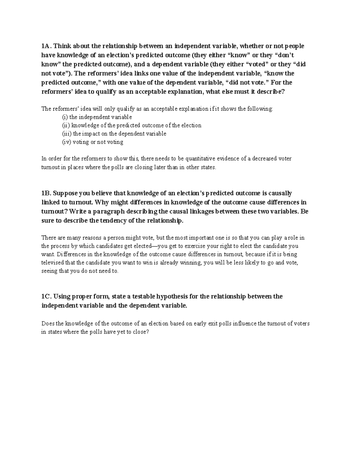 Module 5.1, Chapter 3, Exercise 1 - 1A. Think about the relationship ...