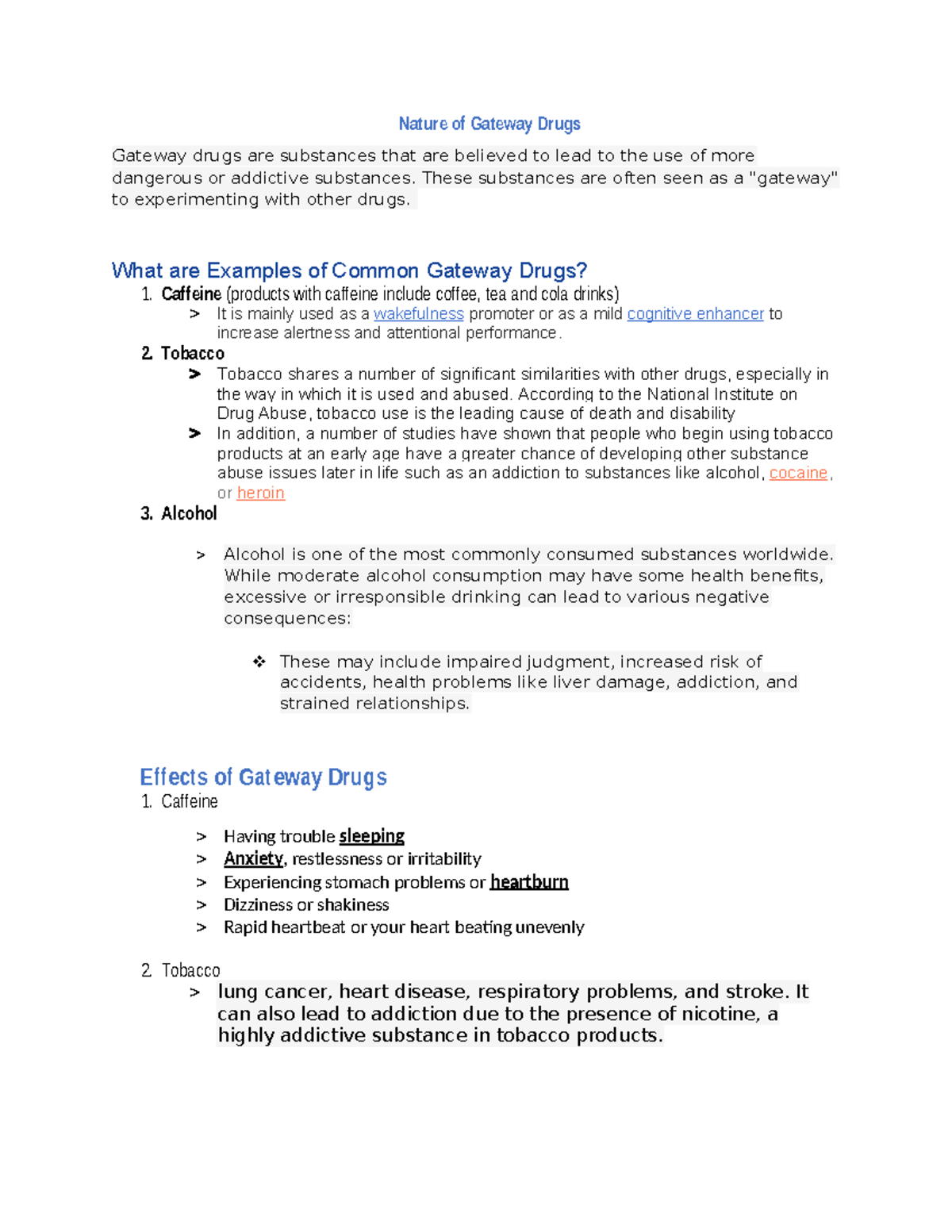 Nature of Gateway Drugs - Nature of Gateway Drugs Gateway drugs are ...