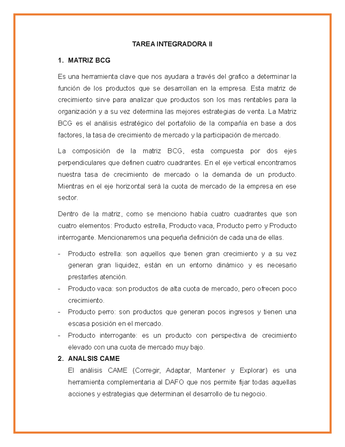 Tarea Integradora II - 9 elementos del modelo de negocio - TAREA ...