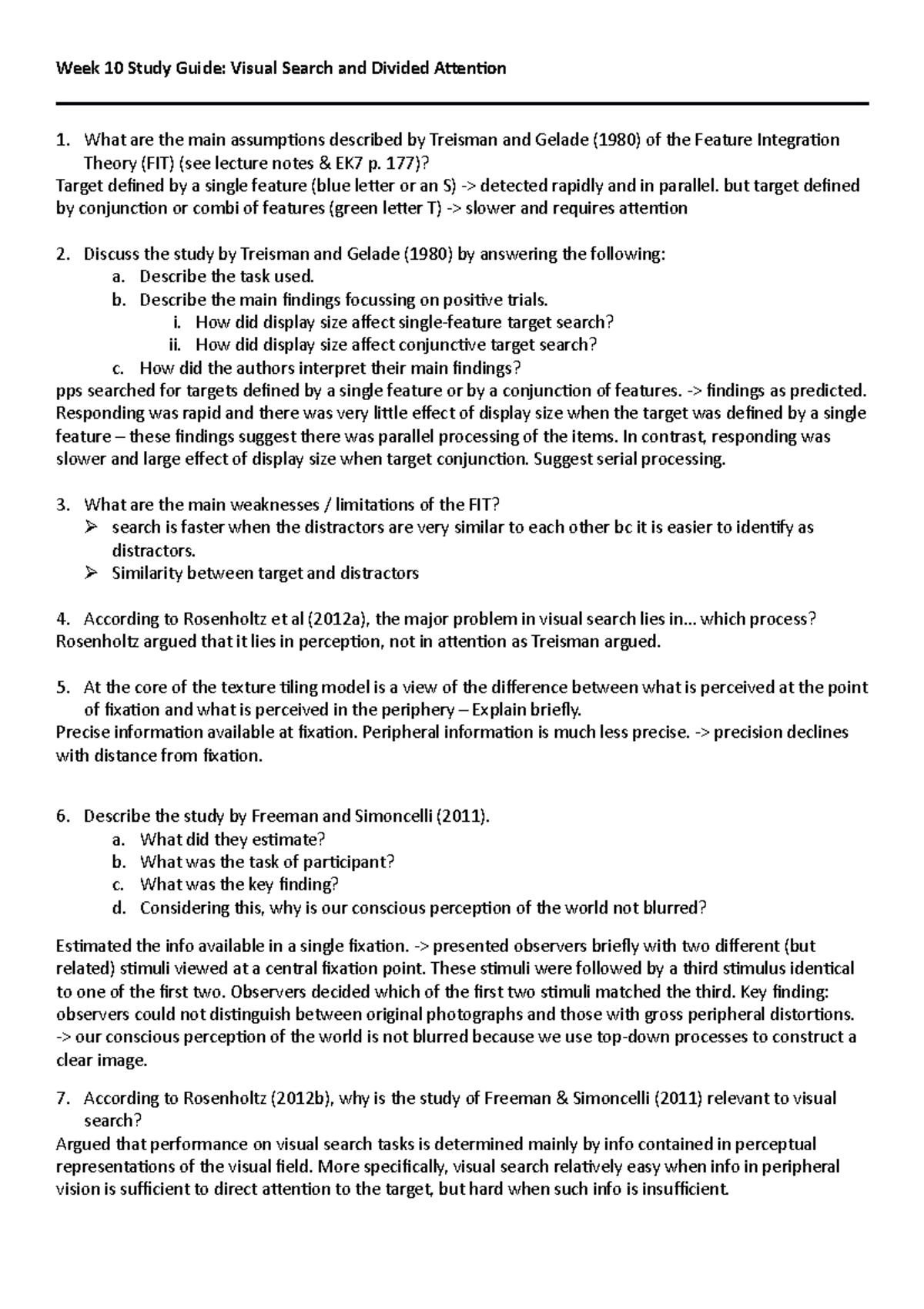 1 2019 Week 10 study guide - Week 10 Study Guide: Visual Search and ...