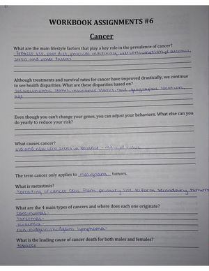 Wkbk #2 - Health 1000 workbook assignments - WORKBOOK ASSIGNMENTS ...