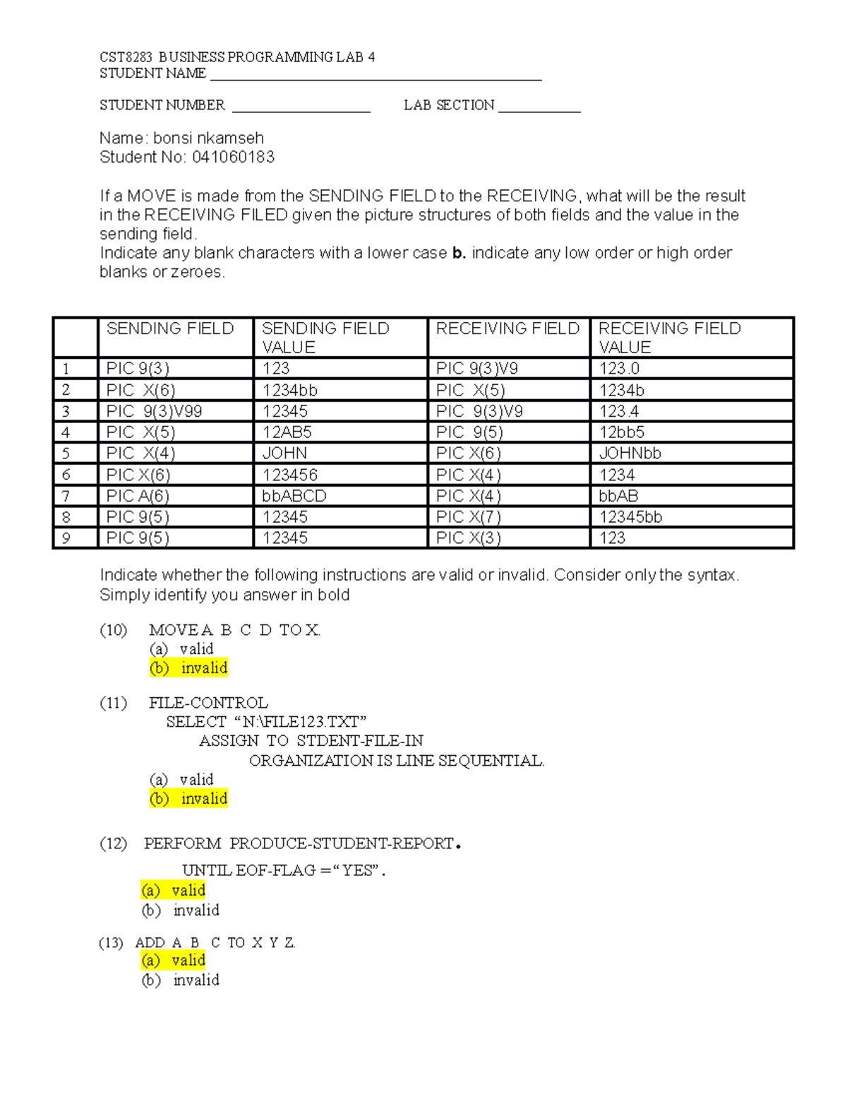 LAB 4 - cst - CST8283 BUSINESS PROGRAMMING LAB 4 STUDENT NAME - Studocu