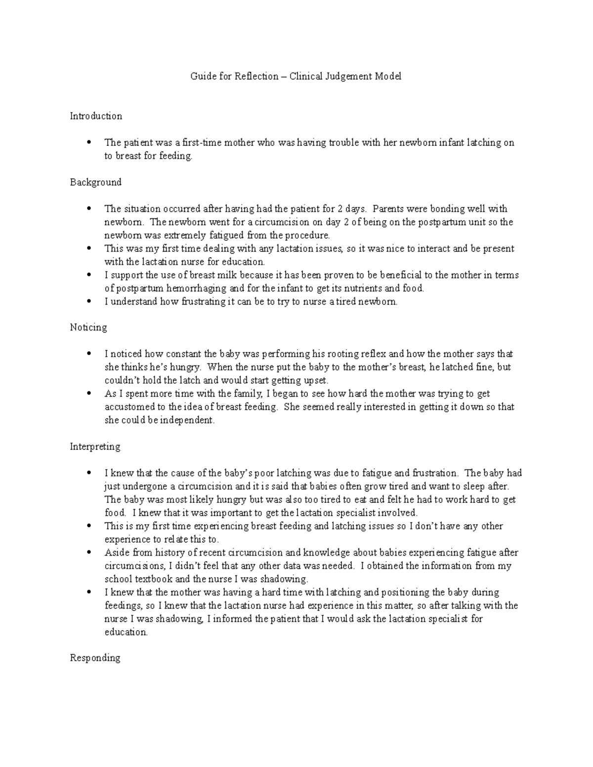 Maternity Nursing Guide Reflection - NURS 3310 - WGU - Studocu