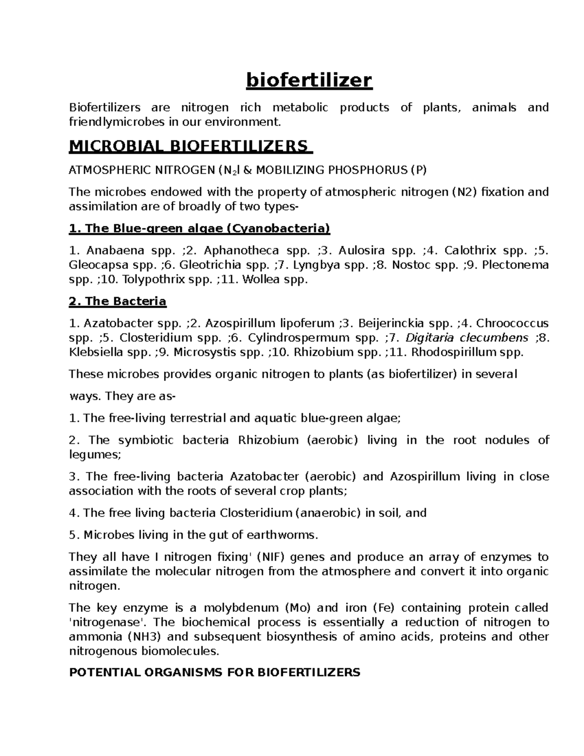 Biofertilizers - This is a short description about Biofertilizer - biofertilizer Biofertilizers ...