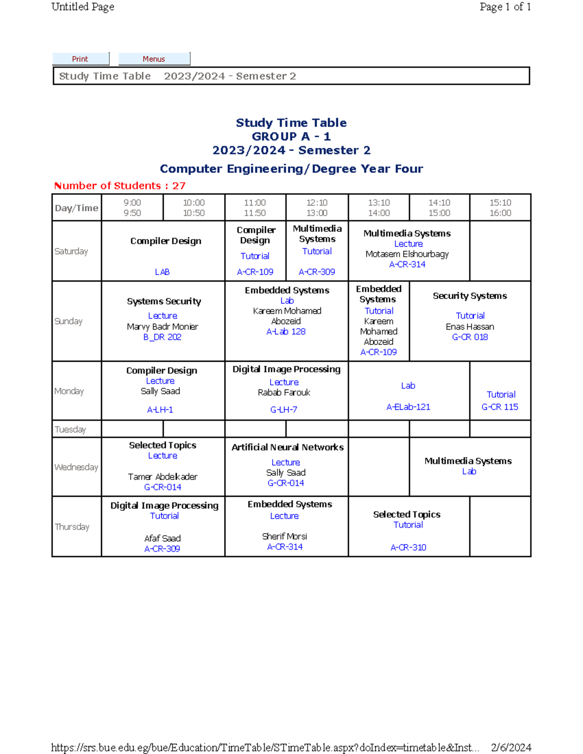 D4 A1 Comp - Notes for the lectures - Print Menus Study Time Table 2023 ...