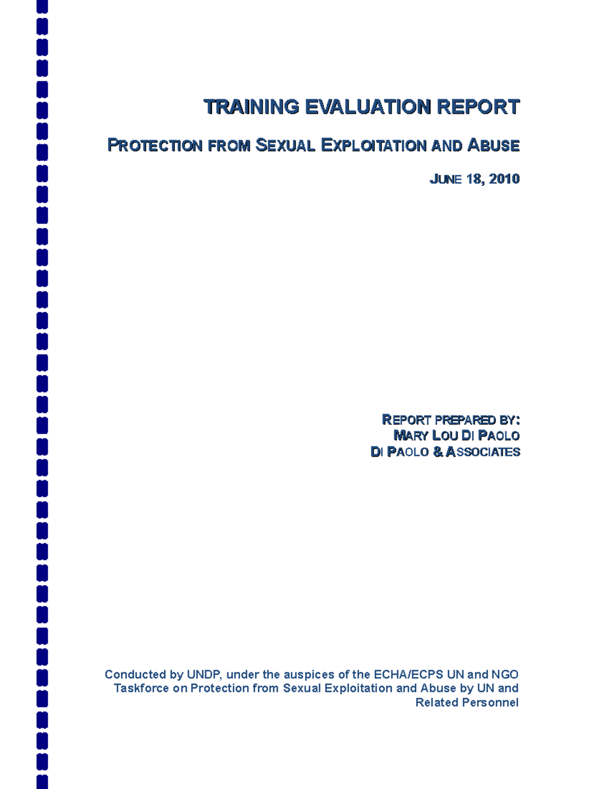 Training-Survey-Report-Template - TRAINING EVALUATION REPORTTRAINING ...