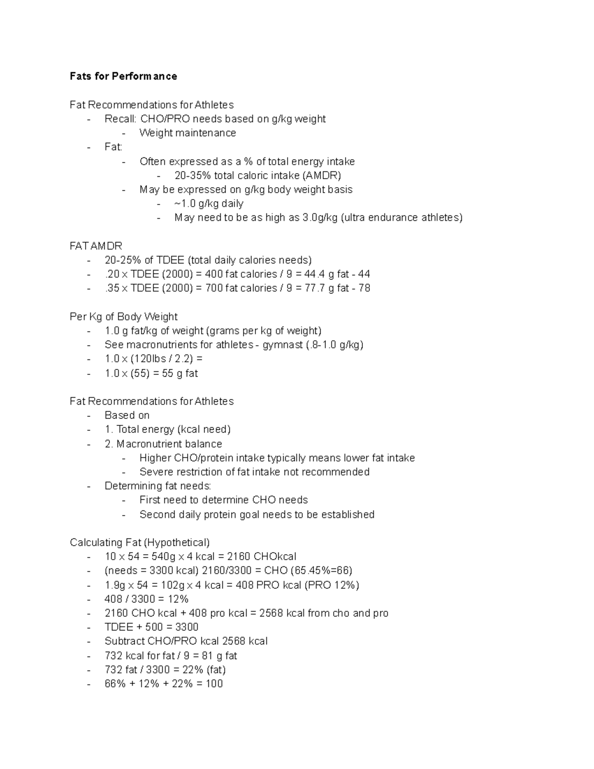 Chpt 5 PPT (fats) - Lecture notes 5 - Fats for Performance Fat ...