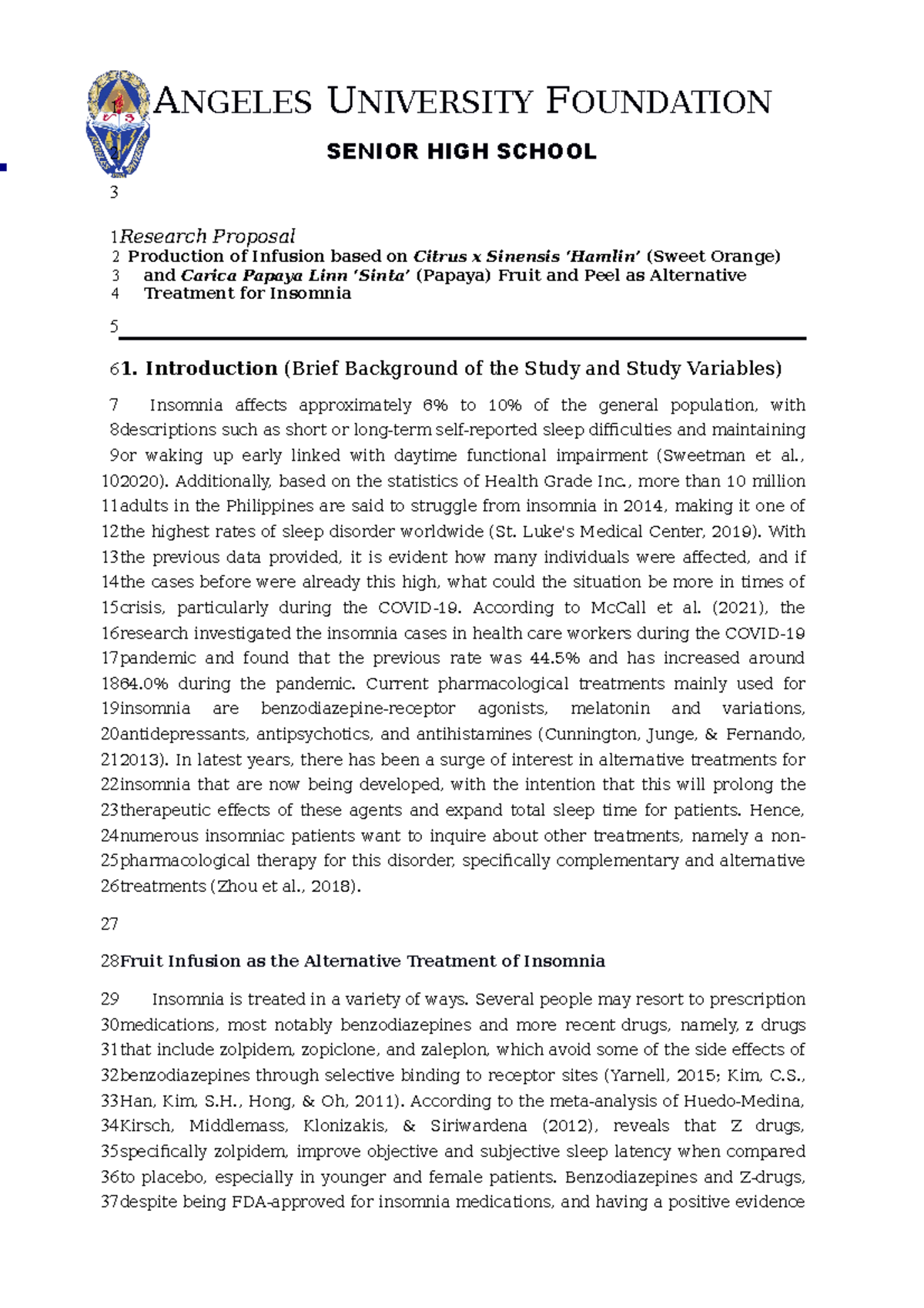 T Group 2 Research Outline - ANGELES UNIVERSITY FOUNDATION SENIOR HIGH ...