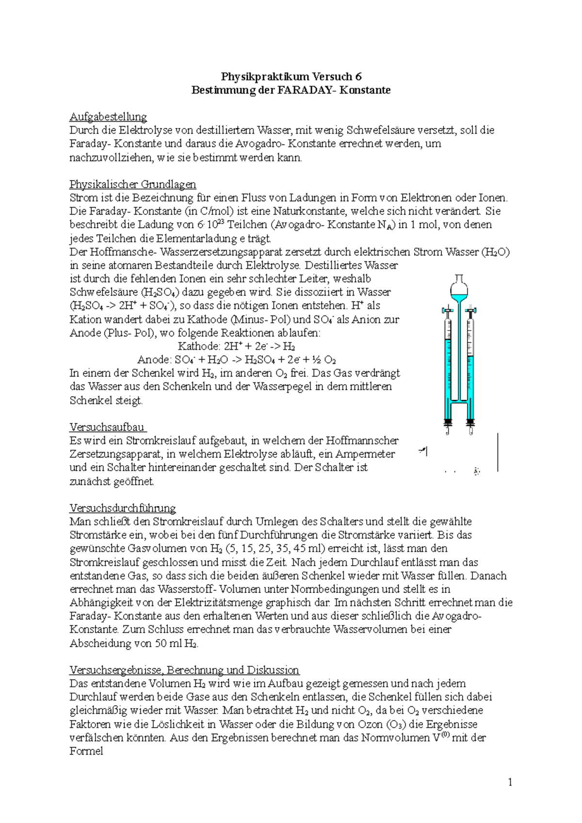 So Se 11 Physik AP2 V6 - Ap2 Versuch 6 - Physikpraktikum Versuch 6 ...