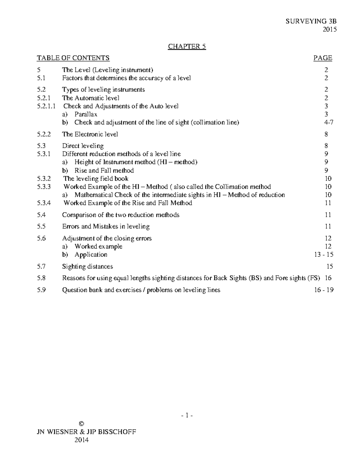 Surveying 3B chapter 5 - The Level (Leveling instrument) - SURVEYING 3B ...