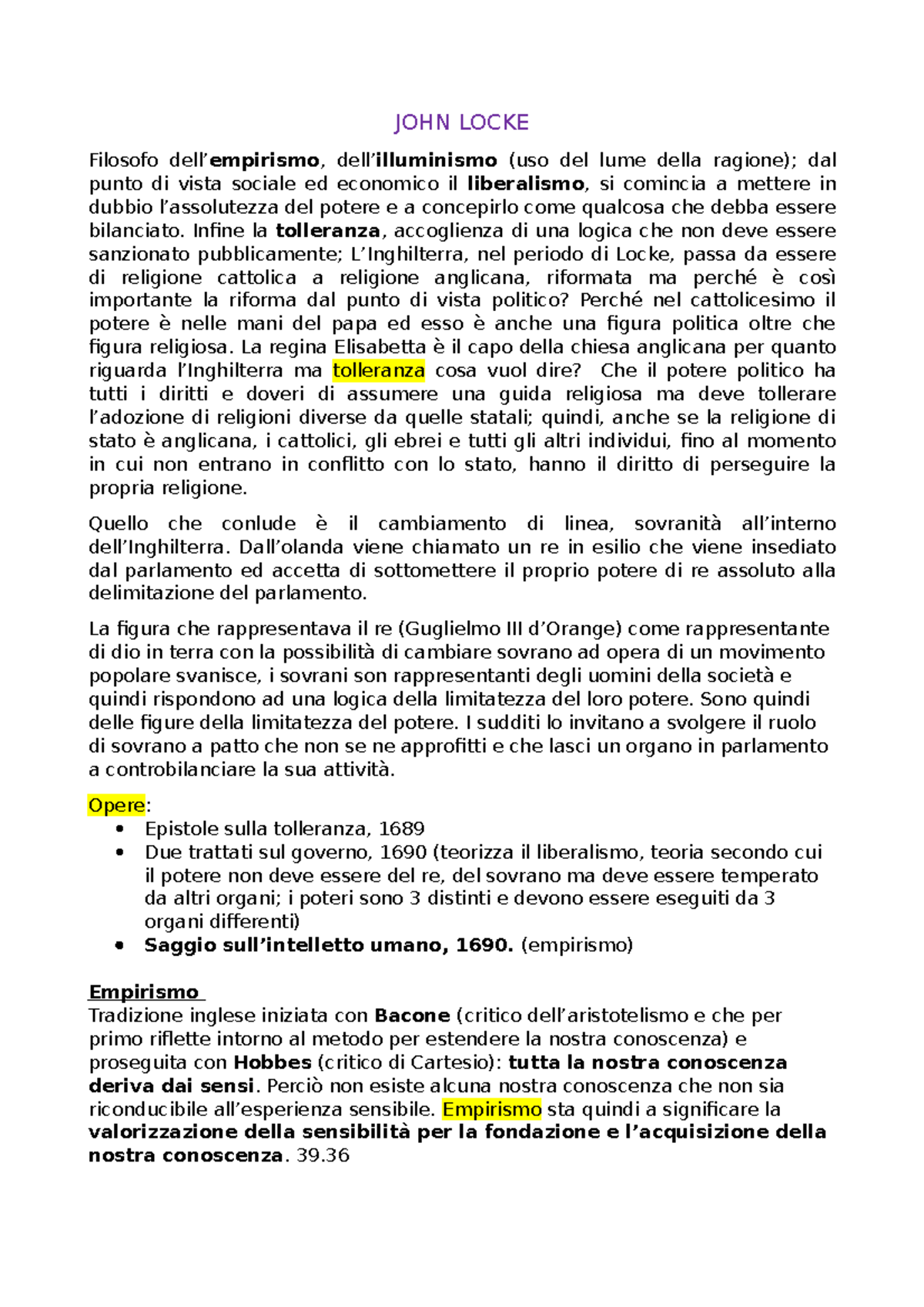 JOHN Locke - JOHN LOCKE Filosofo dell’empirismo, dell’illuminismo (uso ...