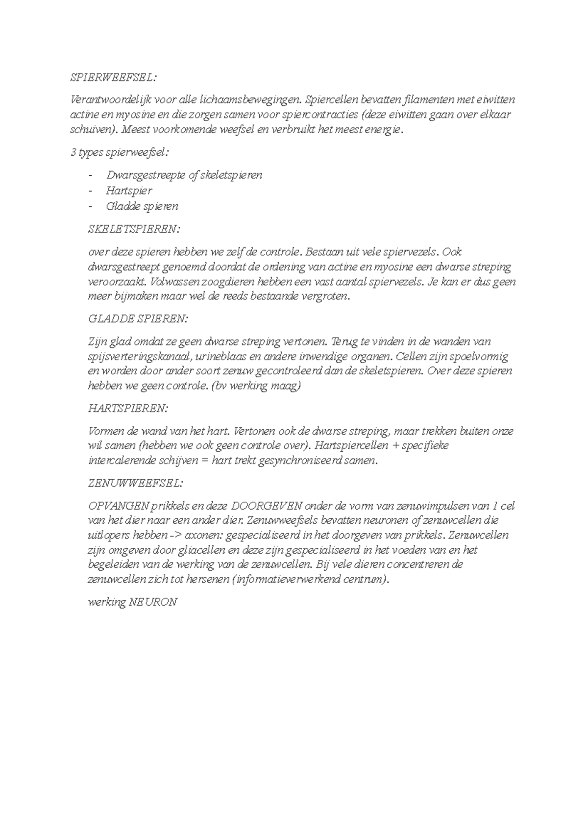 Spierweefsel samm - SPIERWEEFSEL: Verantwoordelijk voor alle ...