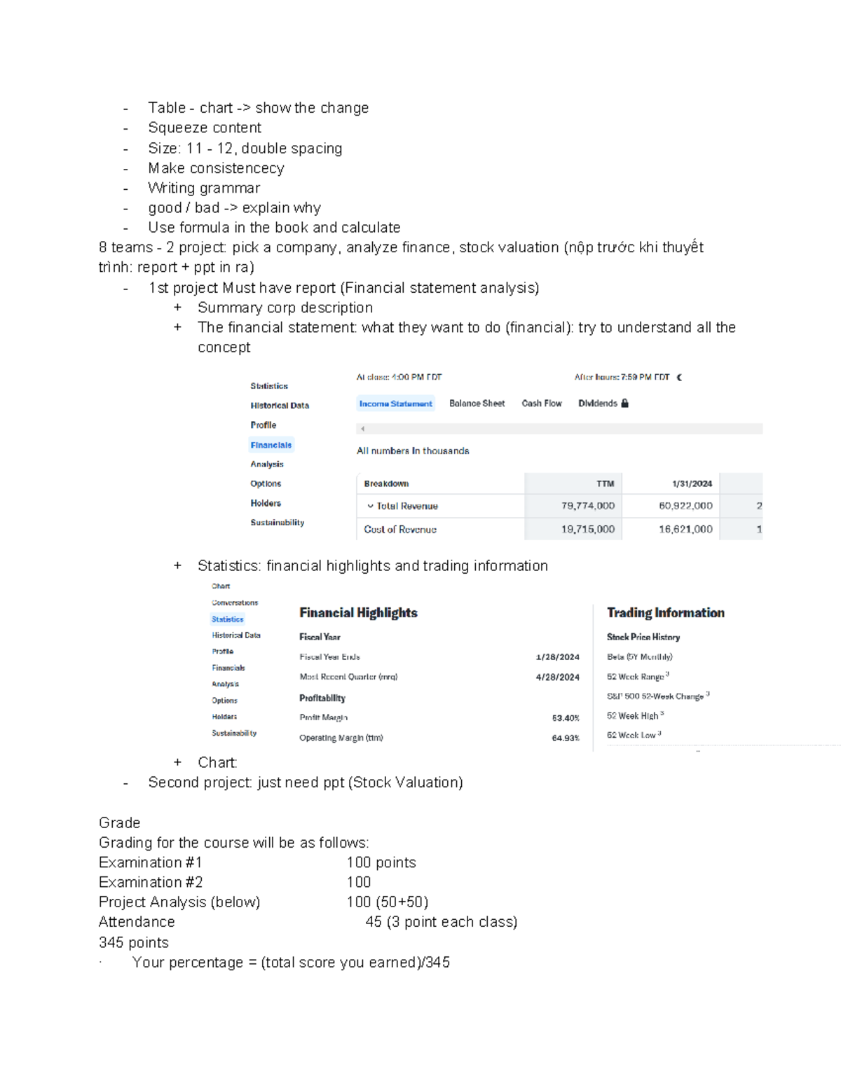 Business Finance - Table - chart -> show the change Squeeze content ...