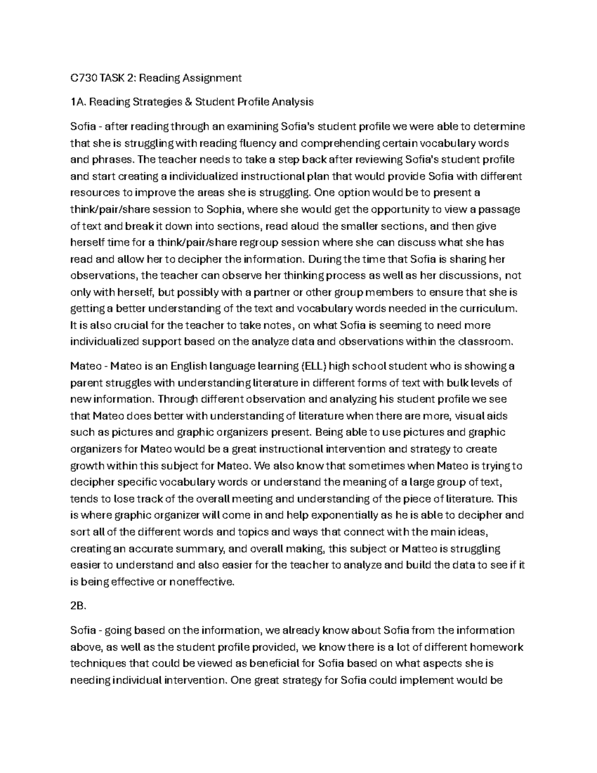 C730 TASK 2 PASSED - C730 TASK 2: Reading Assignment 1A. Reading ...