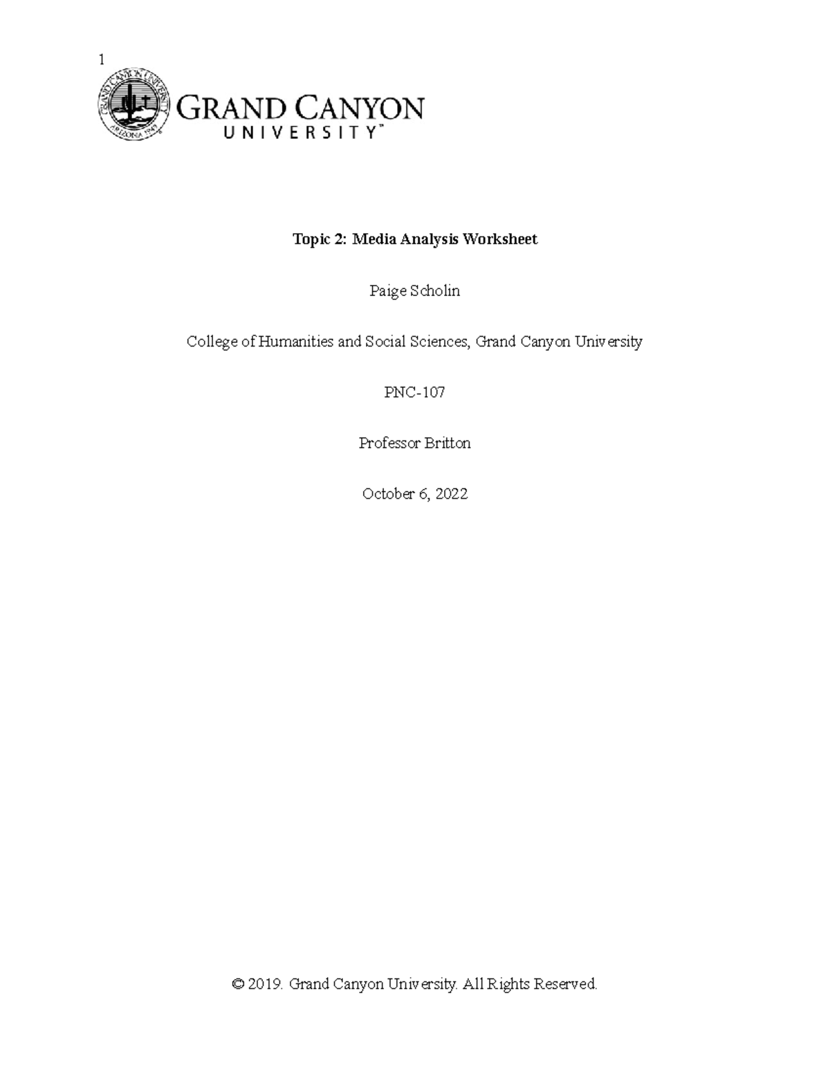 Media Analysis-Worksheet - Topic 2: Media Analysis Worksheet Paige ...