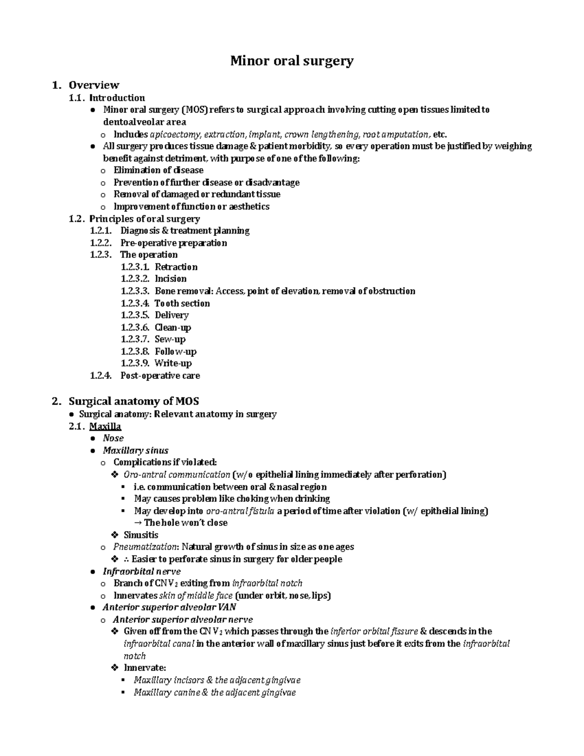 Principles of Minor Oral Surgery - Minor oral surgery 1. Overview 1 ...