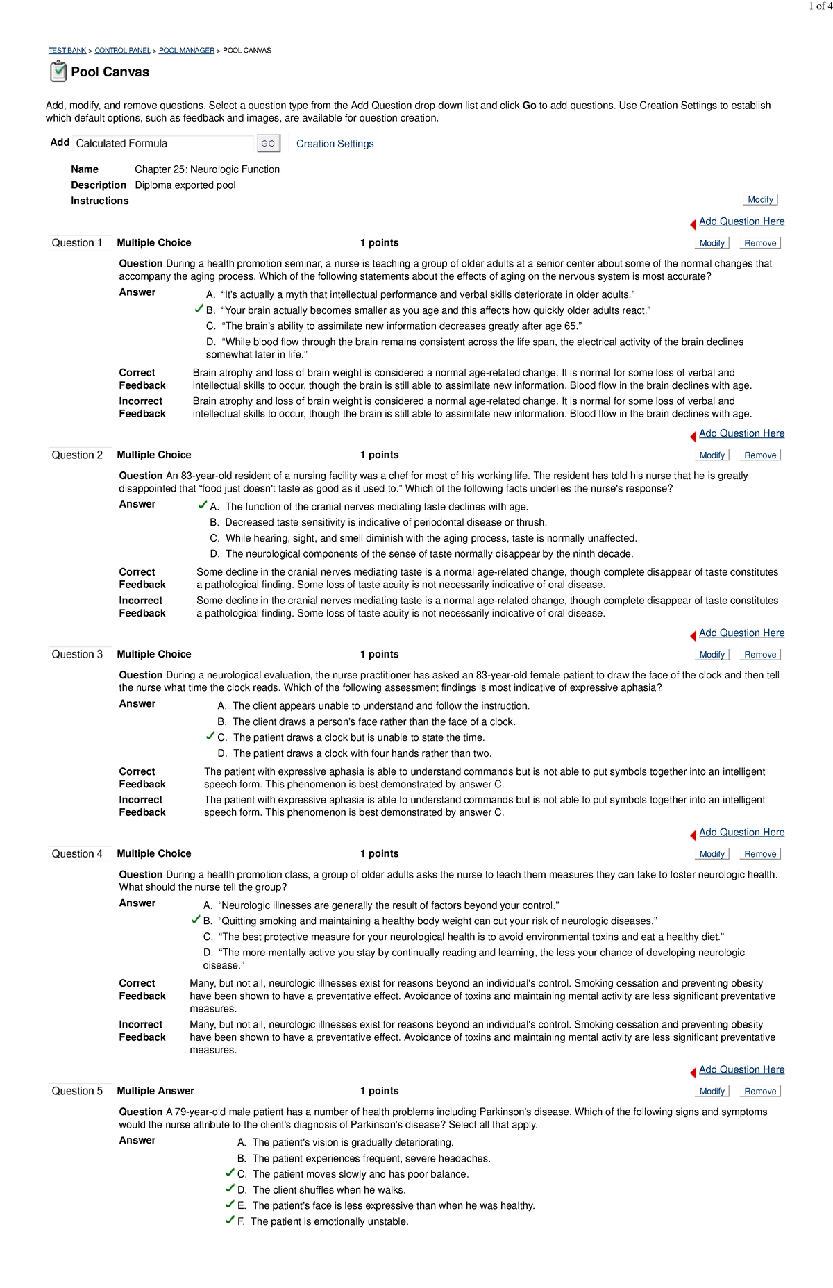 25 - Gerontology test bank - TEST BANK > CONTROL PANEL > POOL MANAGER ...