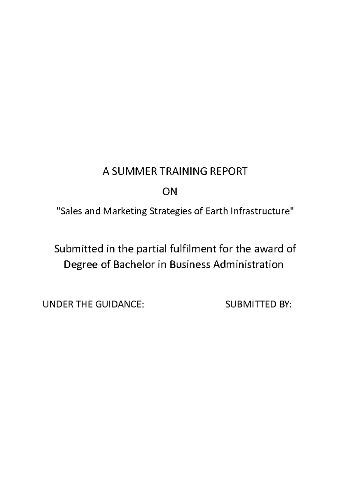 A Summer Training Project Report - A SUMMER TRAINING REPORT ON "Sales ...