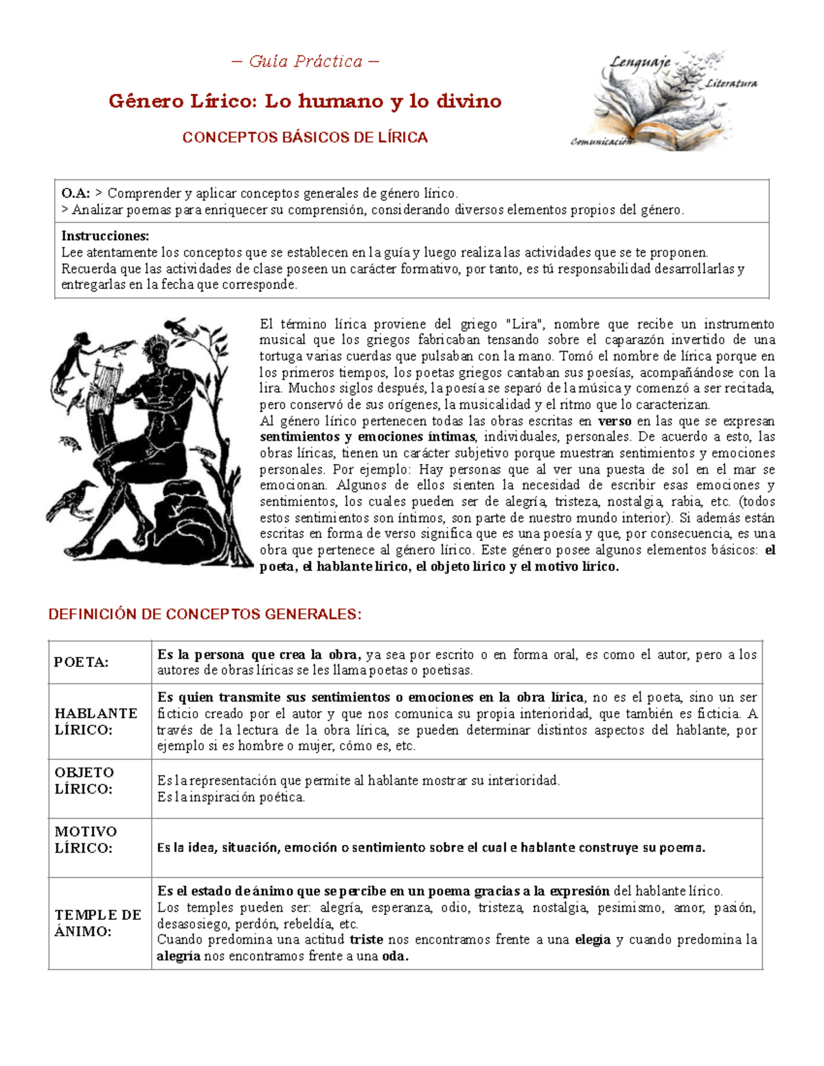[Lenguaje] Guía General · Género Lírico - – Guía Práctica – Género ...