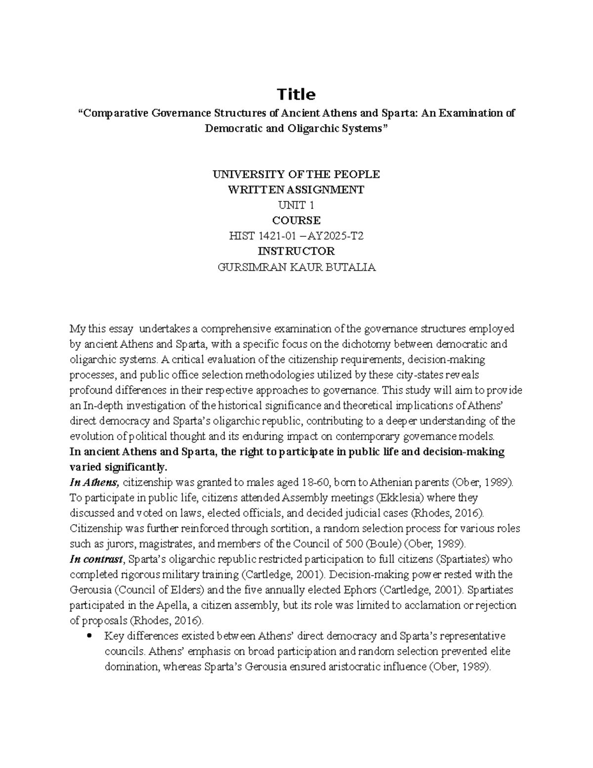 GRWA1 - lecture note - Title “Comparative Governance Structures of ...