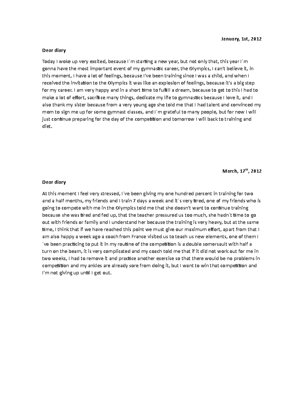 Diary entry write - sobre las formas de escribir un diario y el tipo de ...