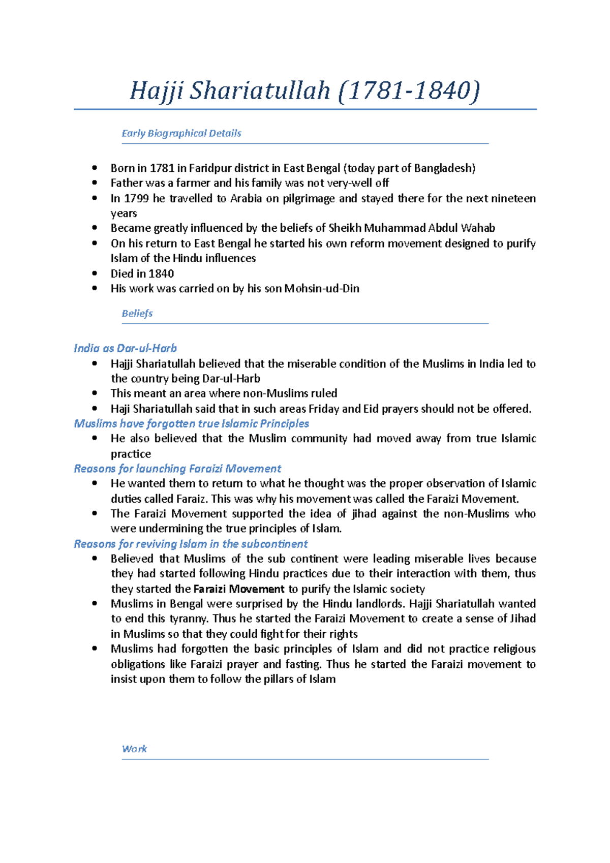 3. Haji Shariatullah - Study Notes - Hajji Shariatullah (1781-1840 ...