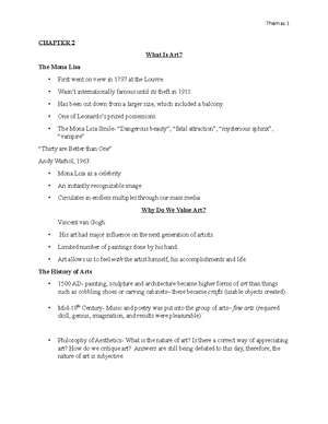 Art CH 4 Lecture notes - Thomas 1 CH THE ELEMENTS OF ART Elements of ...