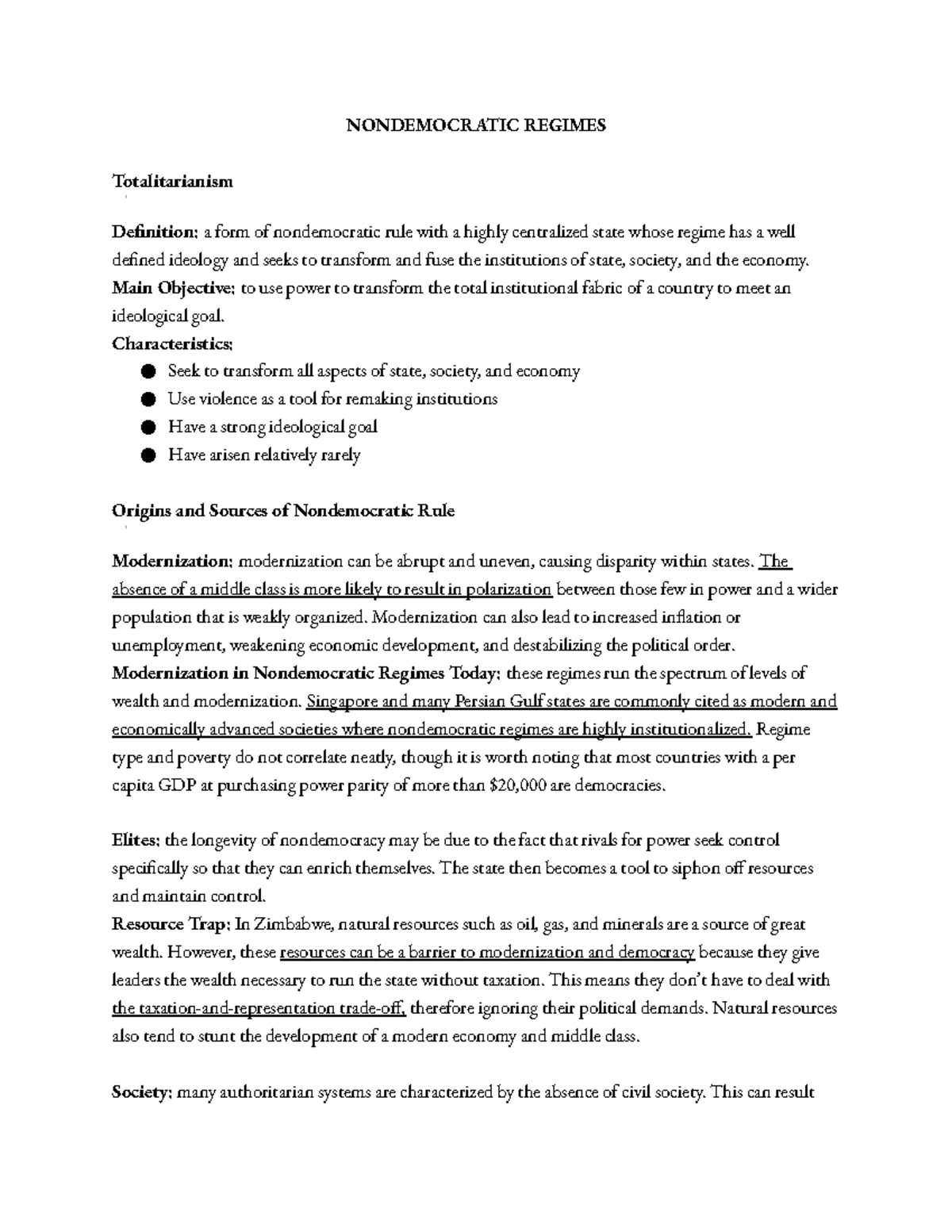 E ch 6 Nondemocratic Regimes - NONDEMOCRATIC REGIMES Totalitarianism ...