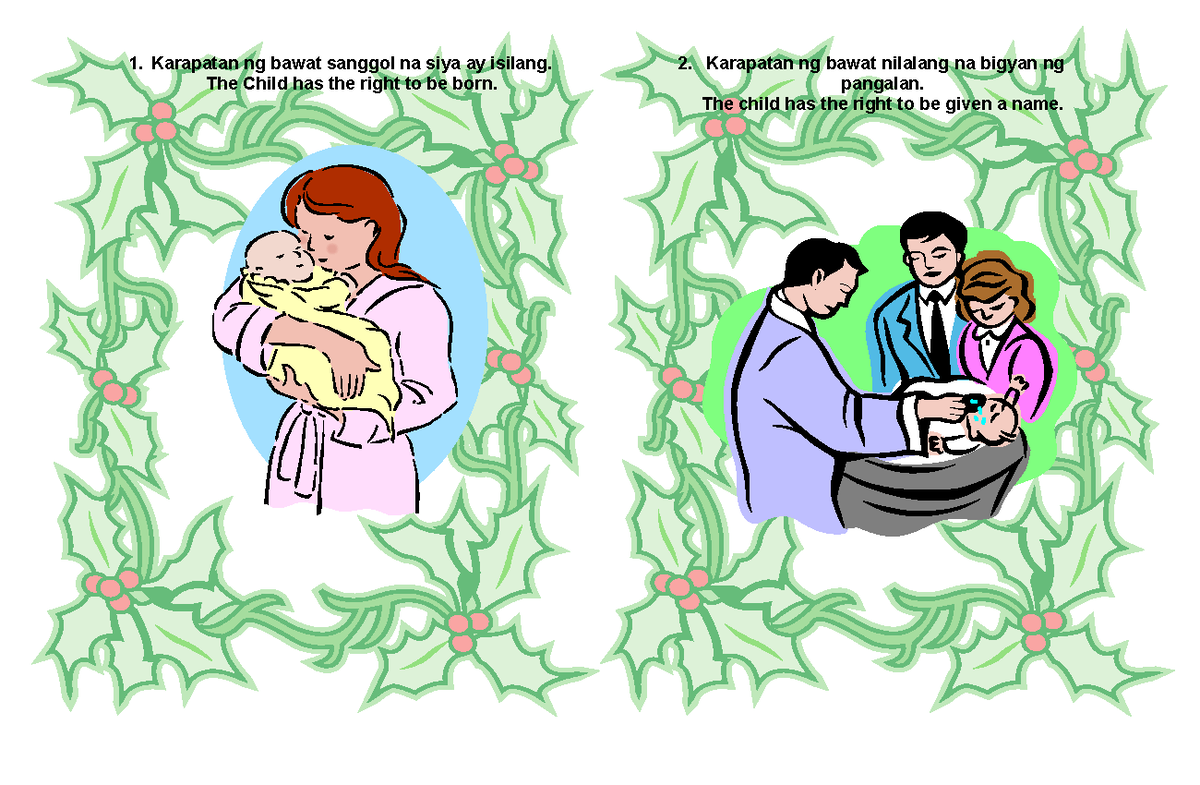 81543572 Mga Karapatan Ng Bata - 1. Karapatan ng bawat sanggol na siya ...
