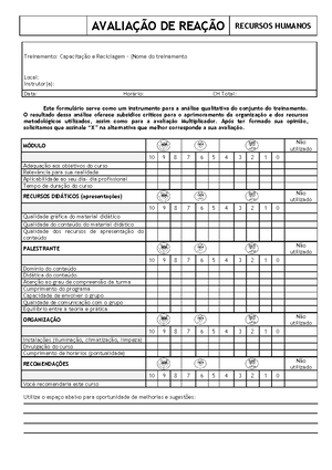 Formulário LNT - Nota: 10 - LEVANTAMENTO DE NECESSIDADES DE TREINAMENTO ...