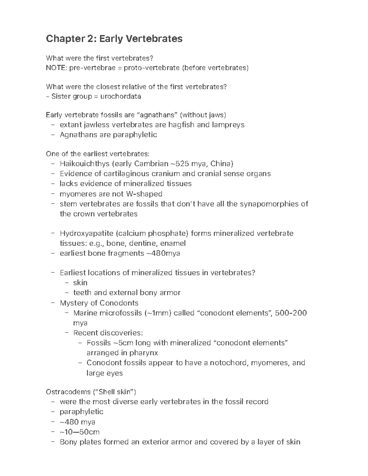 Chapter 2- Early Vertebrates ...