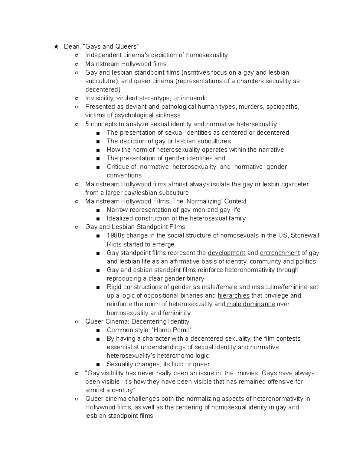 Dean, “Gays and Queers” notes - ★ Dean, “Gays and Queers” Independent ...