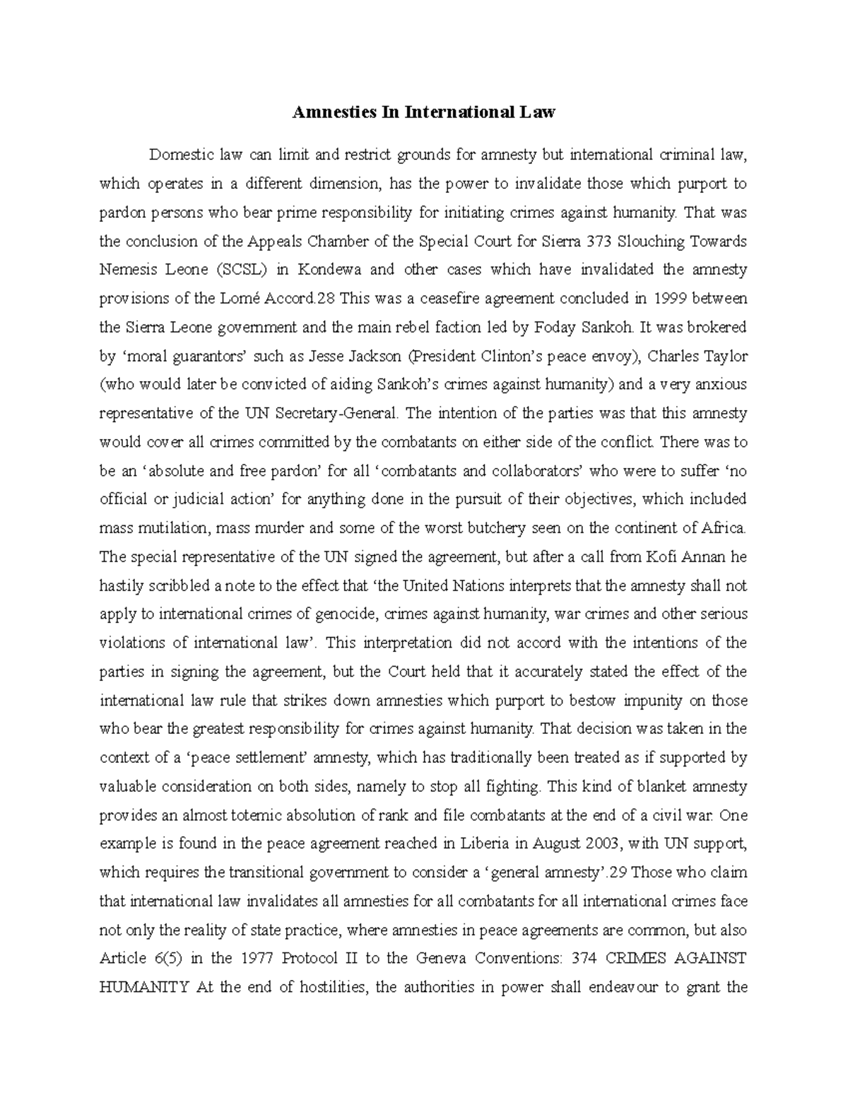 Amnesties In International Law - Amnesties In International Law ...