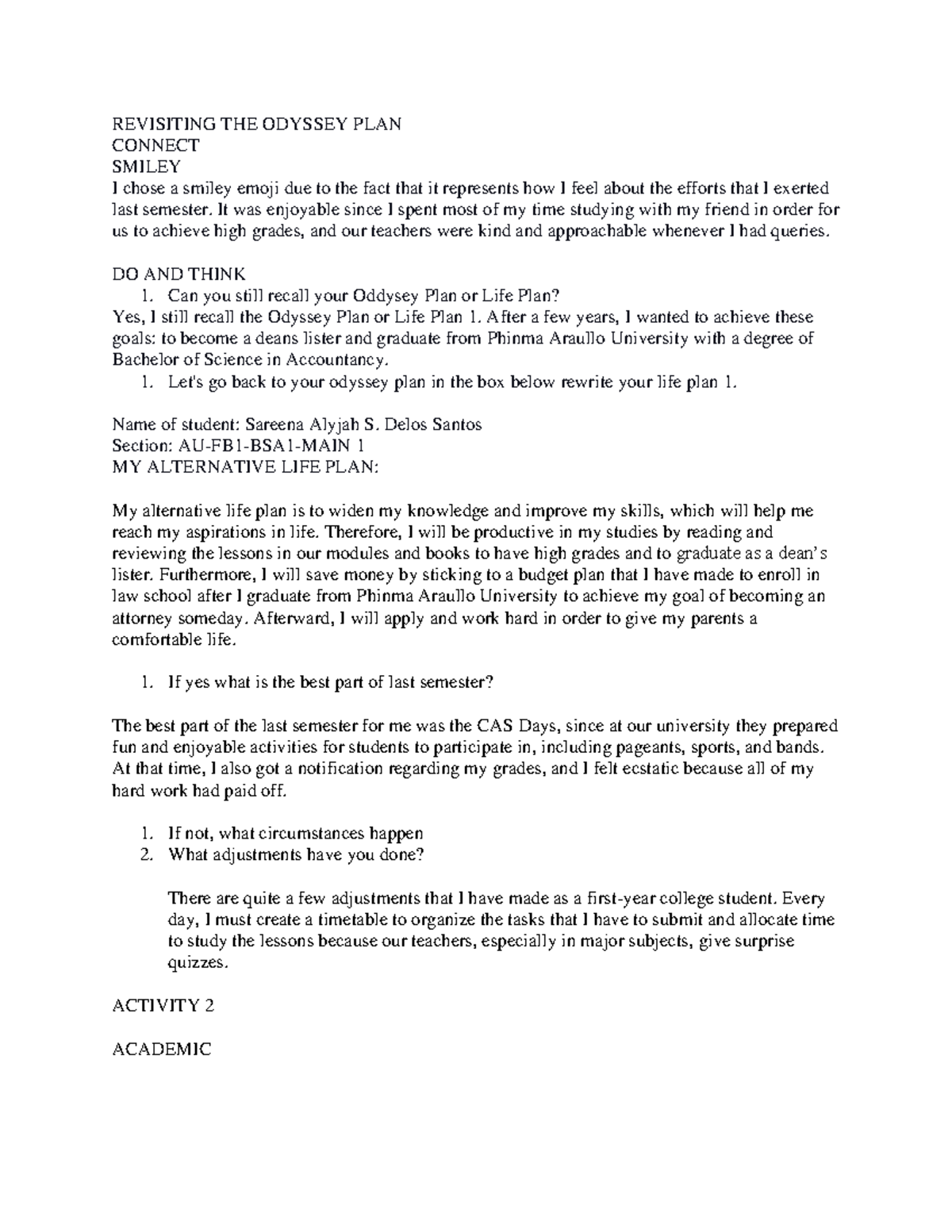Revisiting THE Odyssey PLAN - REVISITING THE ODYSSEY PLAN CONNECT ...