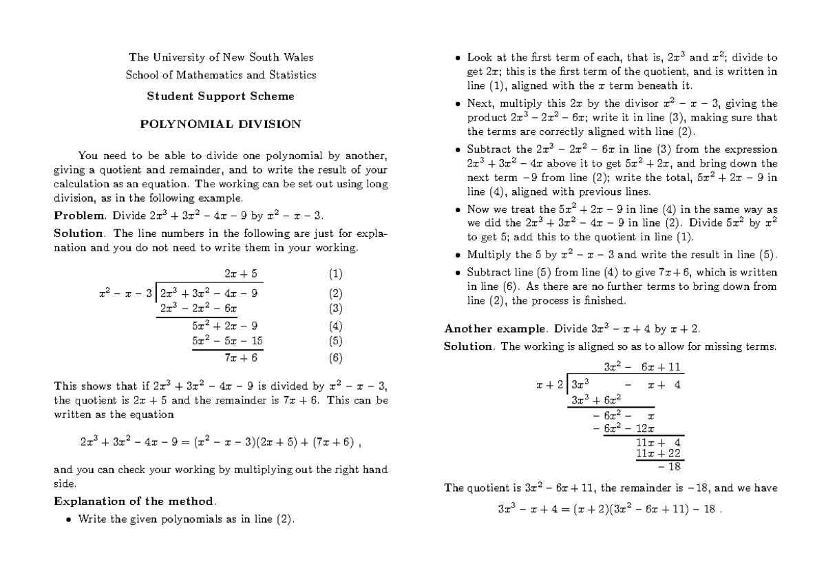 Polynomial division Look At The First Term Of Each That Is 2x3 And