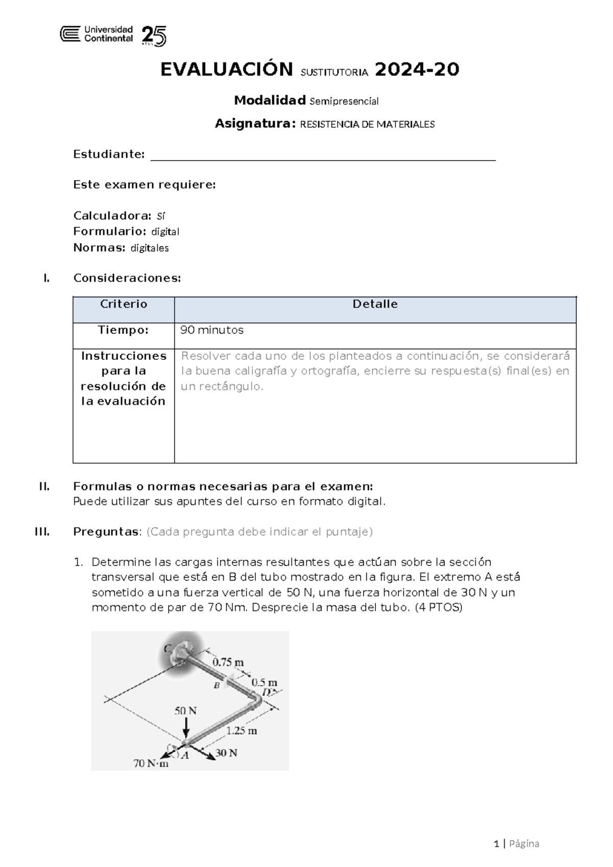 Examen sustitutorio - Materiales - EVALUACIÓN SUSTITUTORIA 2024- Modalidad Semipresencial - Studocu