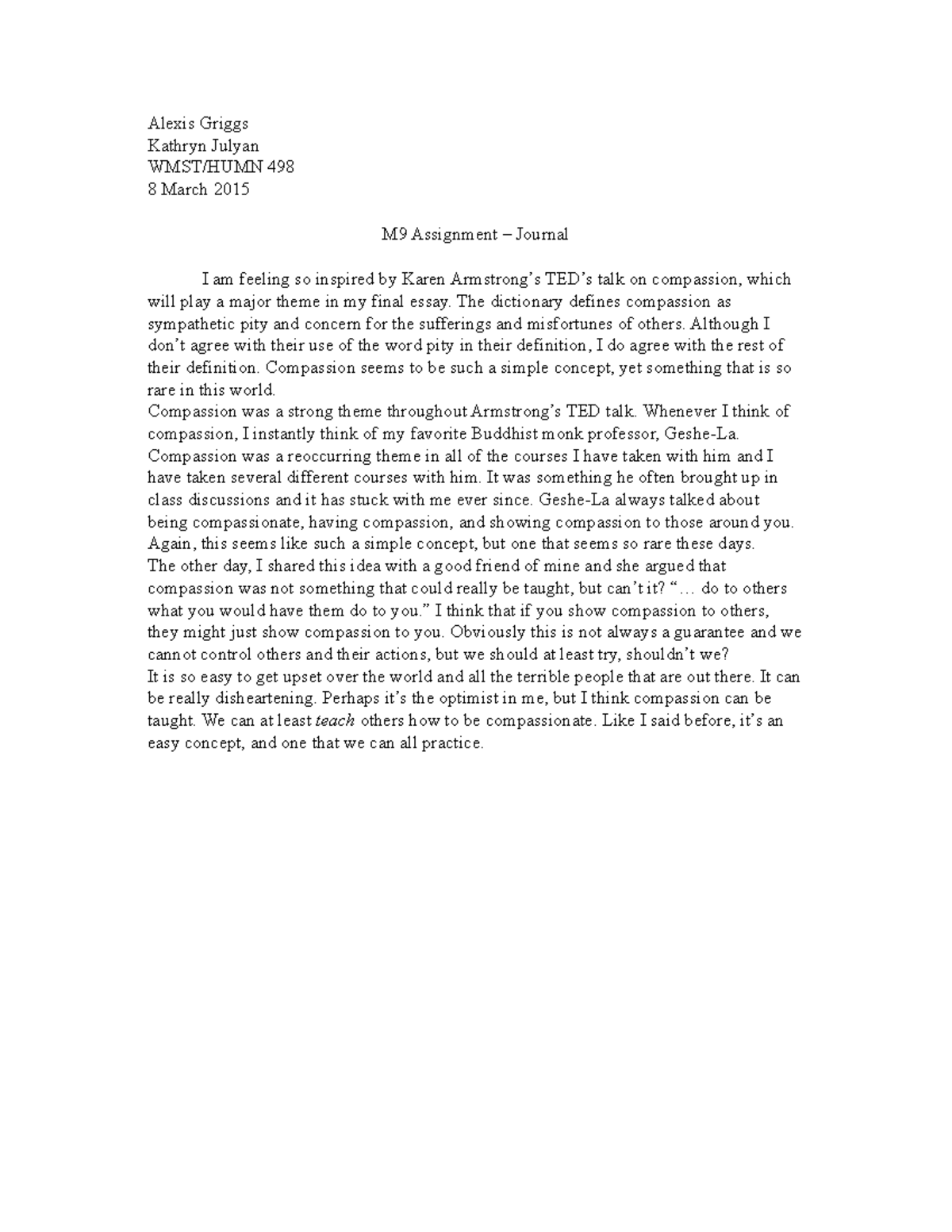M9 Assignment - Journal - Alexis Griggs Kathryn Julyan WMST/HUMN 498 8 ...