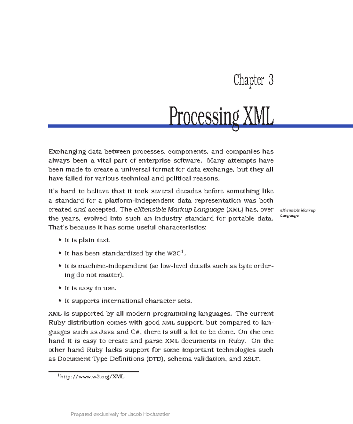Chapter 3 - Processing XML - Chapter 3 Processing XML Exchanging data ...