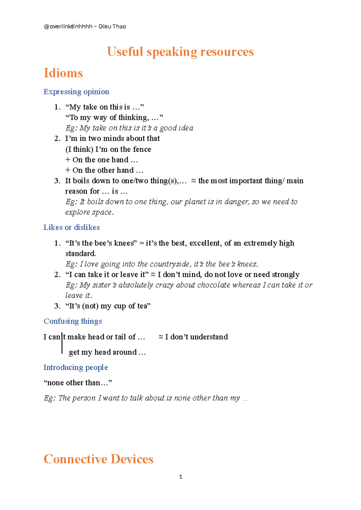 useful structure for speaking ielts - Useful speaking resources Idioms ...