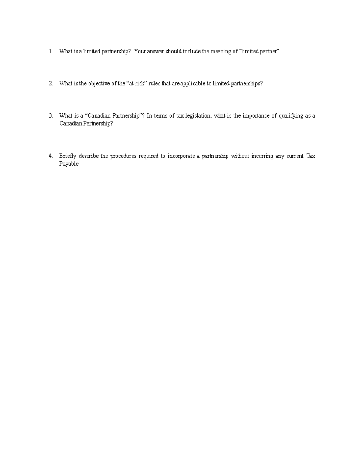 ACCT226 Short Question and Answer Chapter 18 #6 - What is a limited ...