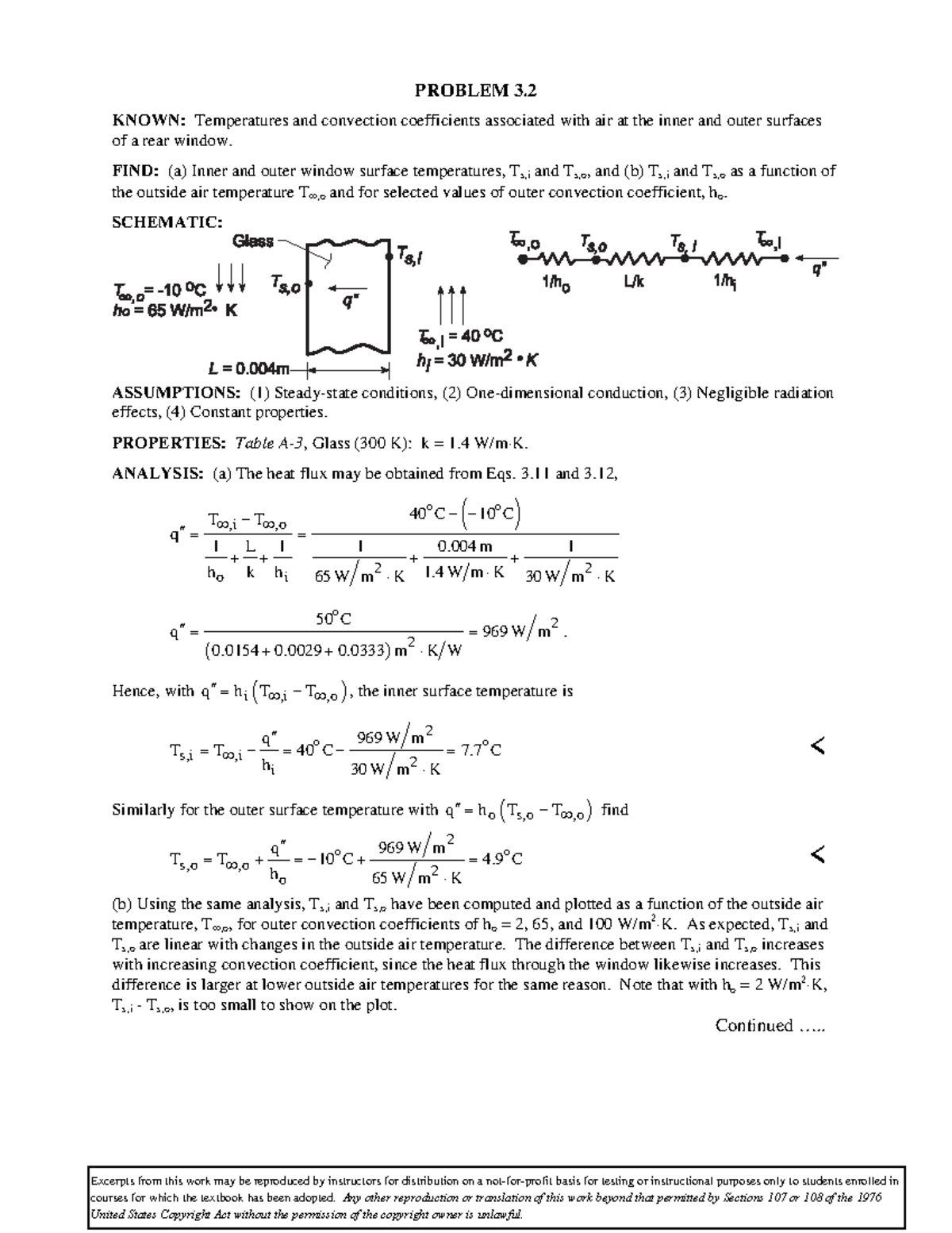 Heat Transfer Chapter 3 question 3 - PROBLEM 3. KNOWN: Temperatures and ...