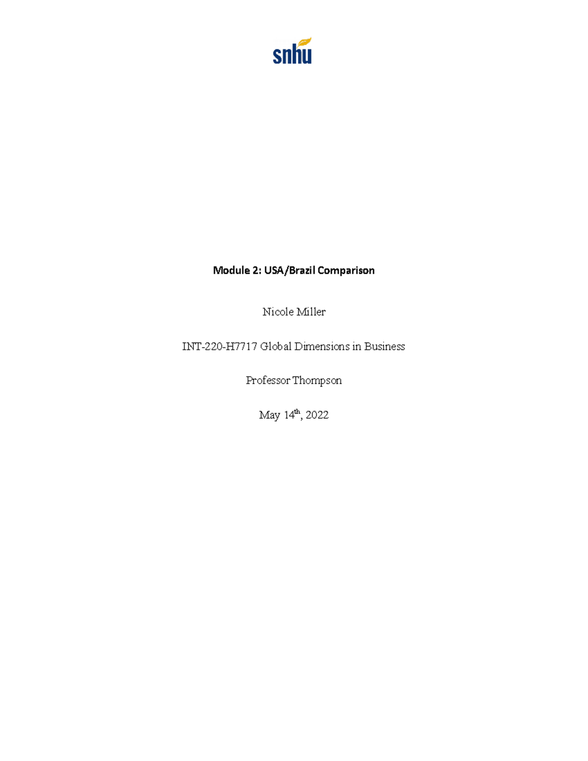 Int 220 Module Two Assignment Part One Common Information For Each Country Information United