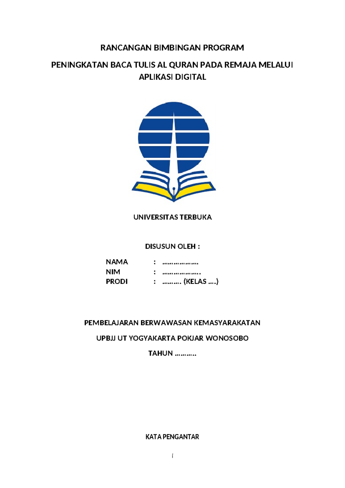 Contoh rancangan program - RANCANGAN BIMBINGAN PROGRAM PENINGKATAN BACA ...