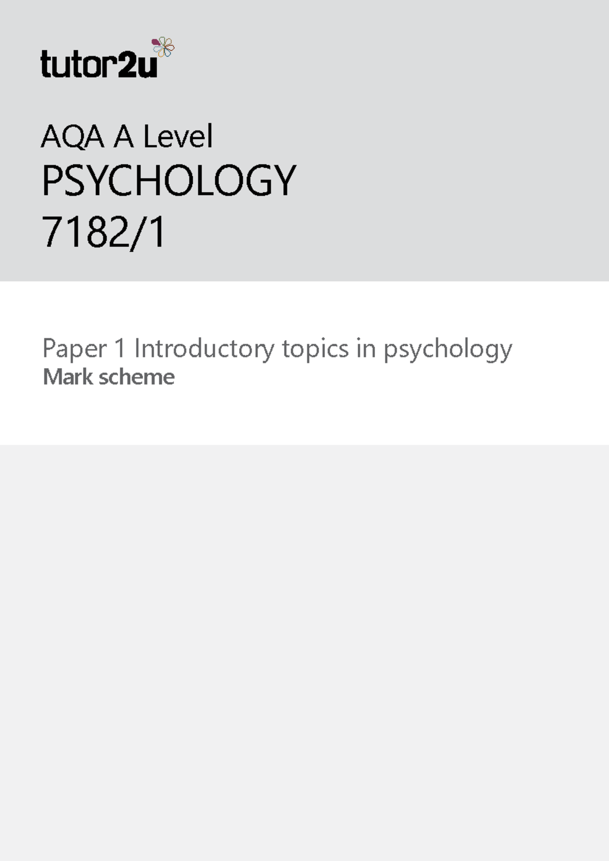 Paper 1 MS Mock Digital Download - AQA A Level Paper 1 Introductory ...