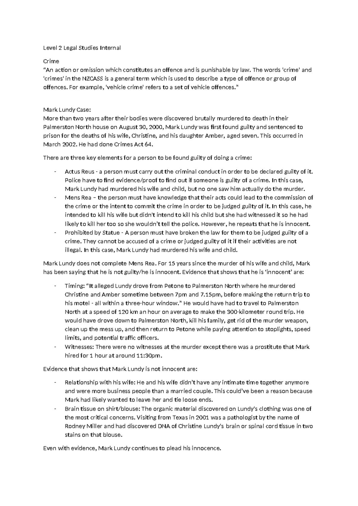 Level 2 Legal Studies Internal - Level 2 Legal Studies Internal Crime ...