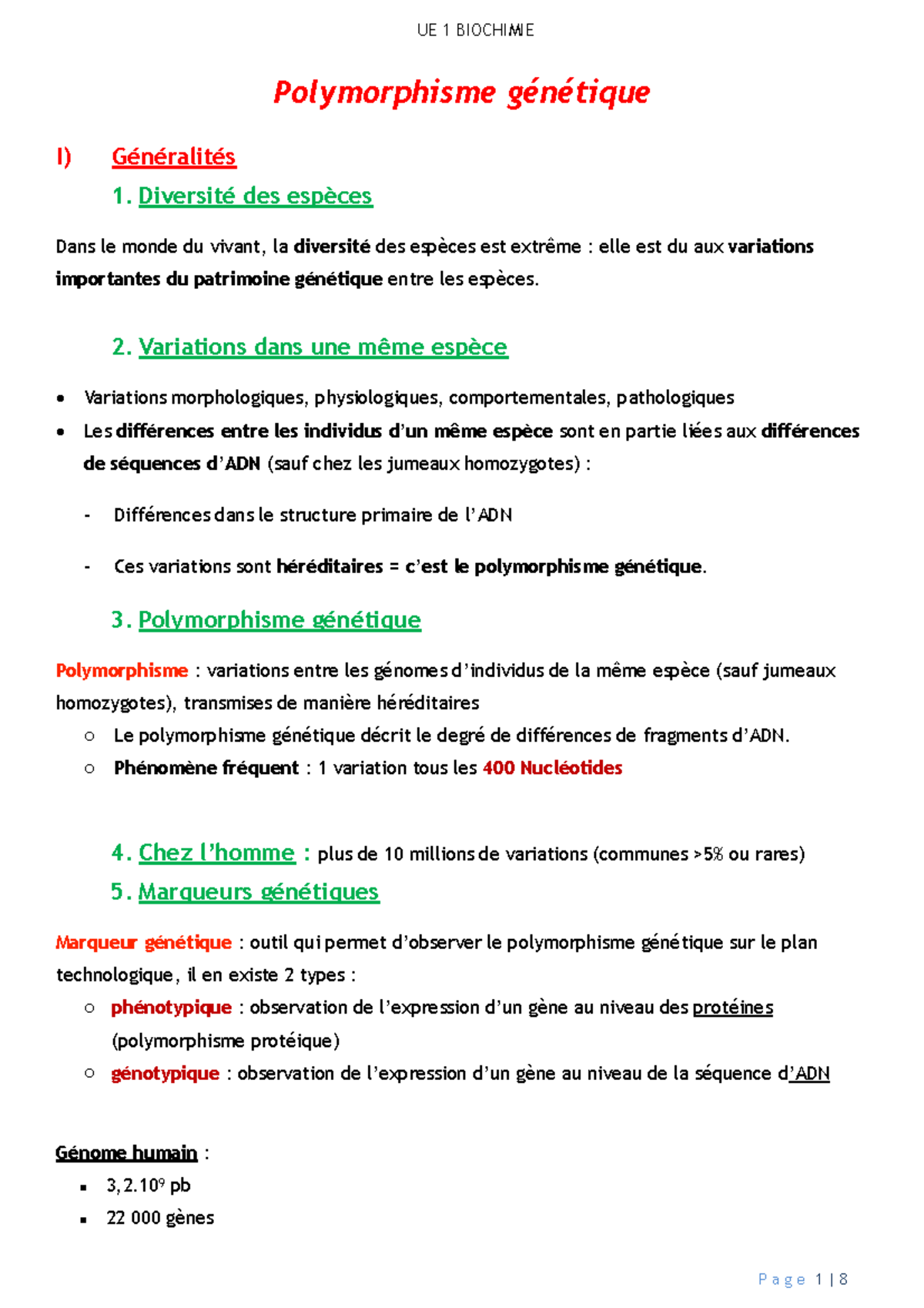 13. Polymorphisme génétique Mosser ok - Polymorphisme génétique I ...