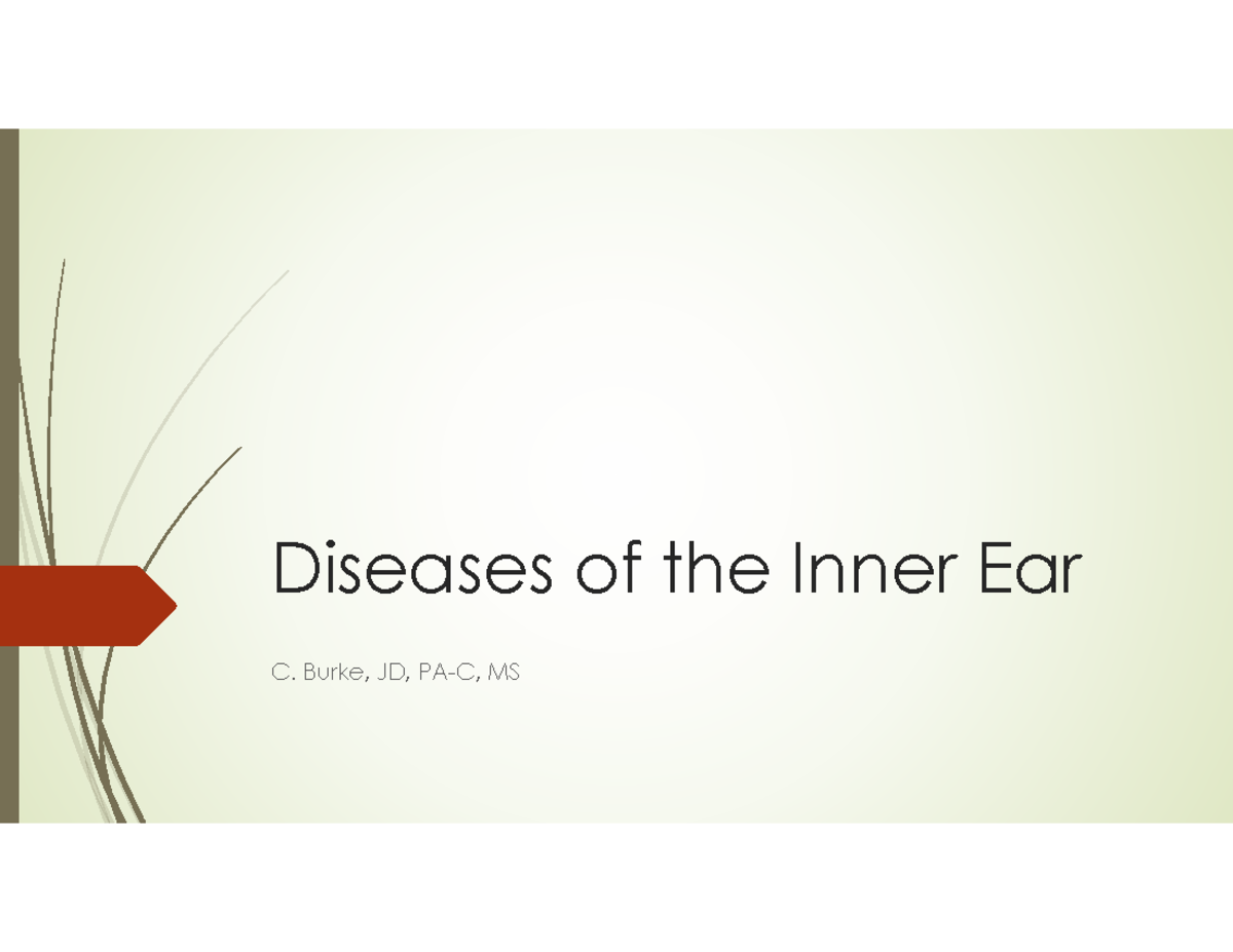 Hearing loss(1) - HEENT Clin med lecture notes - Diseases of the Inner ...