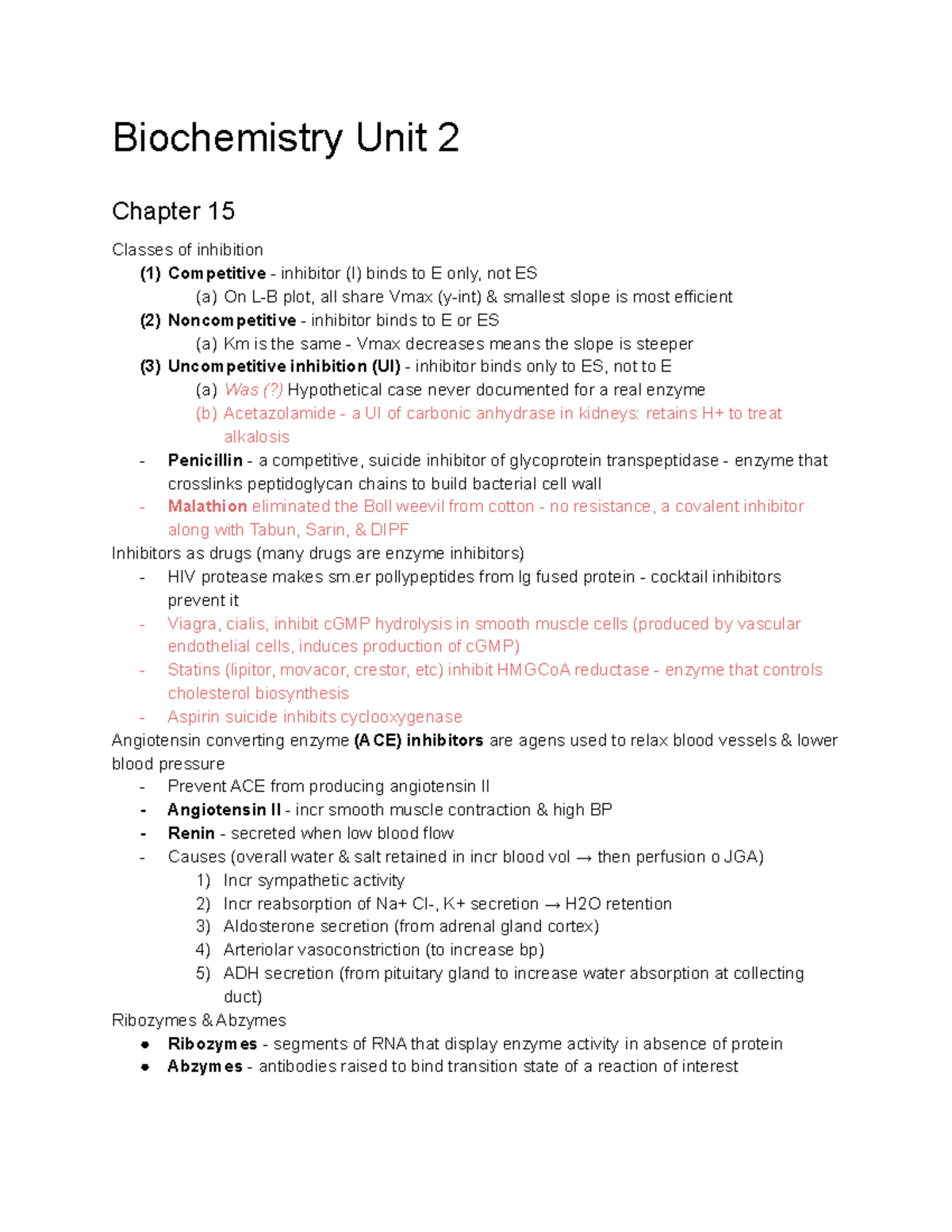 Biochemistry Unit 2 - Professor: Dr. Haces - Biochemistry Unit 2 ...