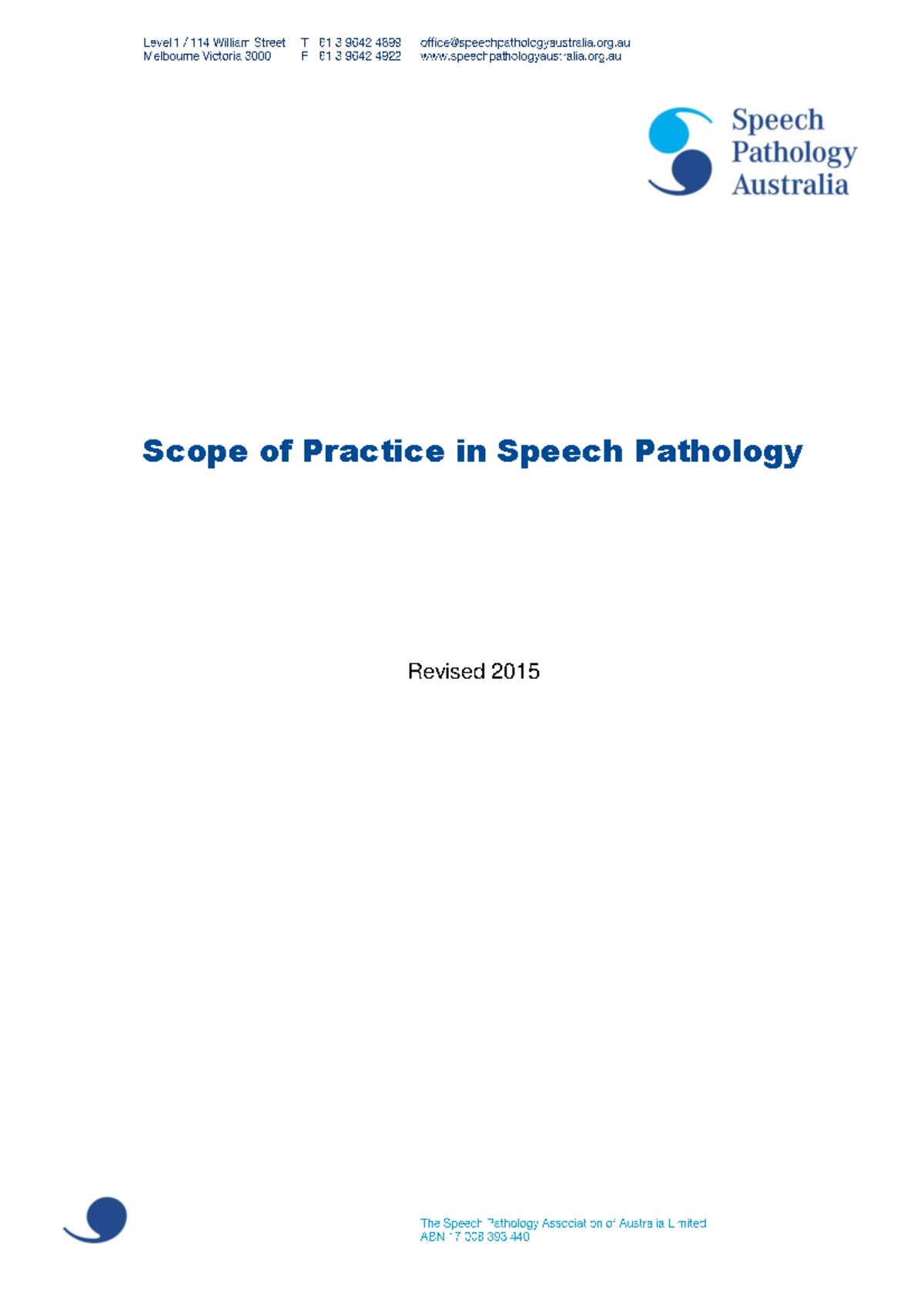2015 0720 - Scope of Practice - Final - Scope of Practice in Speech ...