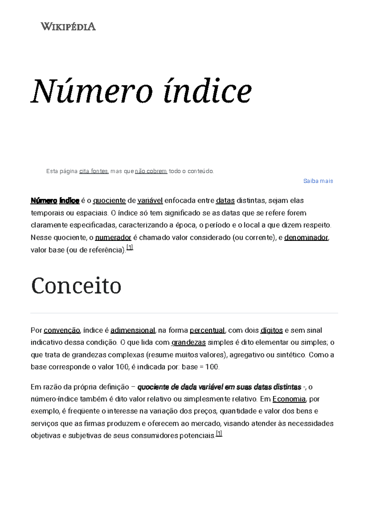 Número índice – Wikipédia, a enciclopédia livre - Número índice Número ...